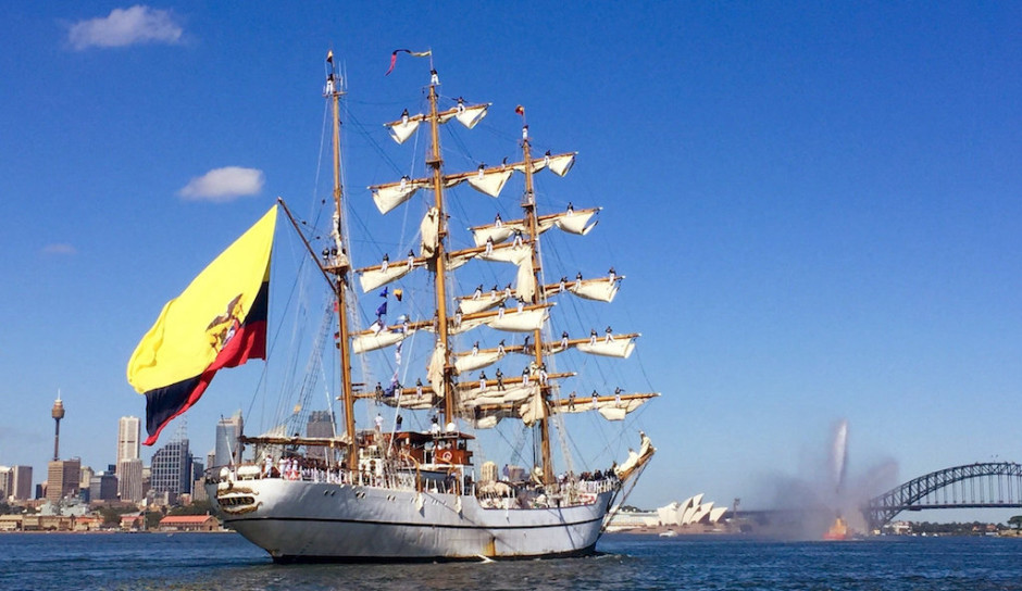 BUQUE ESCUELA ECUATORIANO GUAYAS HACE ENTRADA EN LA BAHÍA DE SÍDNEY ...