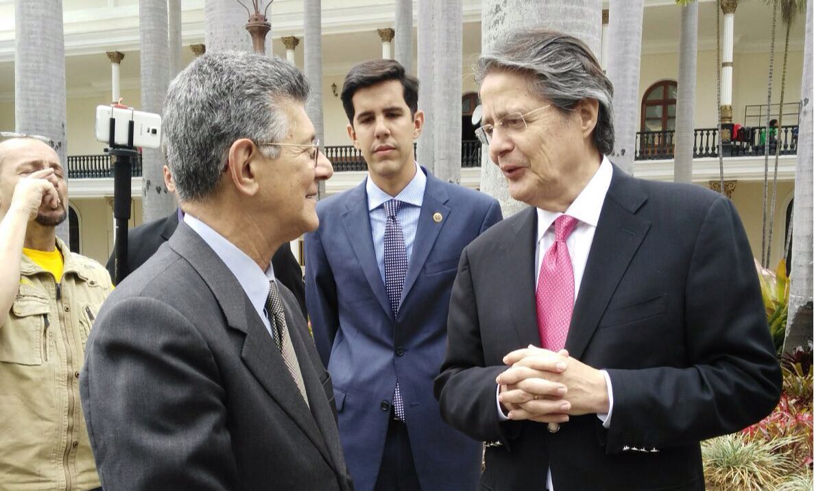 Guillermo Lasso, recibido por el Presidente de la Asamblea Nacional de ...