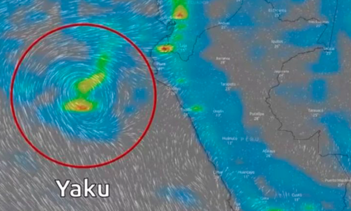 Ciclón Yaku provoca lluvias extremas en Perú y Ecuador
