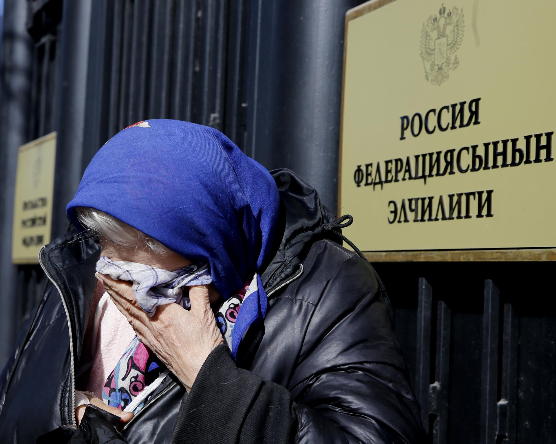 Kyrgyz people pay their respects to the victims of the Crocus City Hall ...