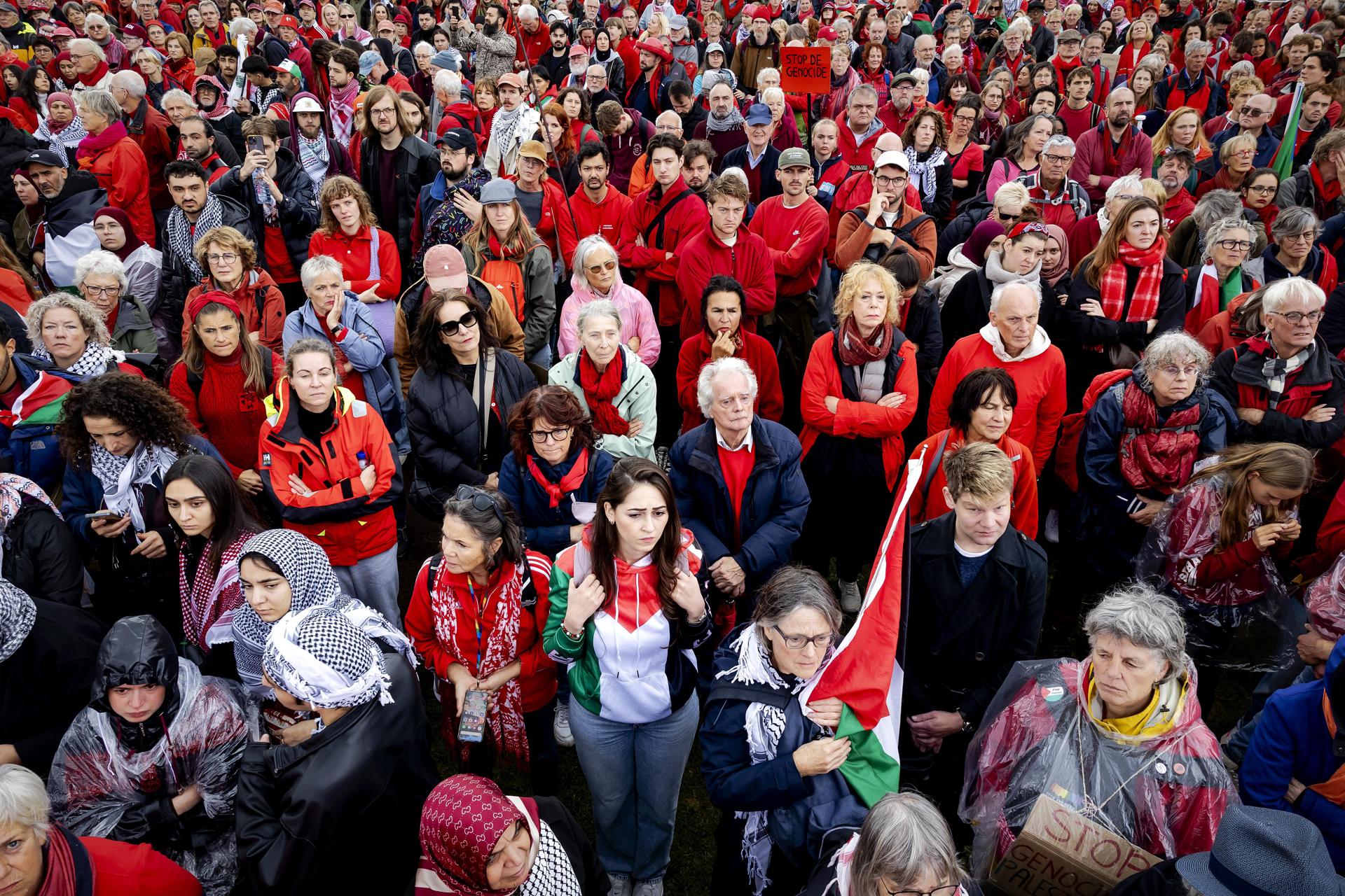 ‘Red Line’ protest in support of Palestinians, in Amsterdam | La ...